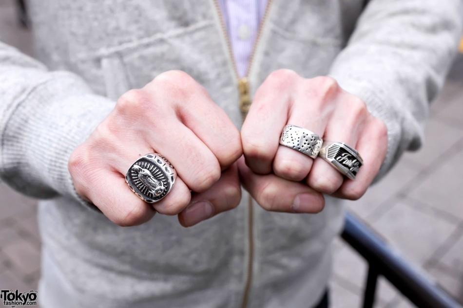 Shibuya Pair w/ Retro Hairstyle, Acid Wash & Facial Piercings – Tokyo ...