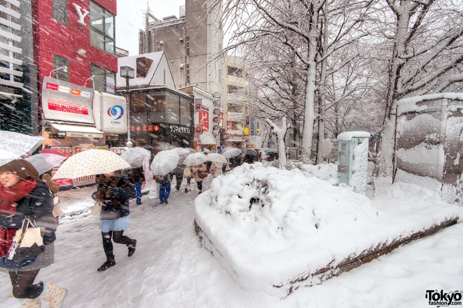 Snow in Harajuku & Shibuya on Coming of Age Day 2013 – Pictures & Video ...