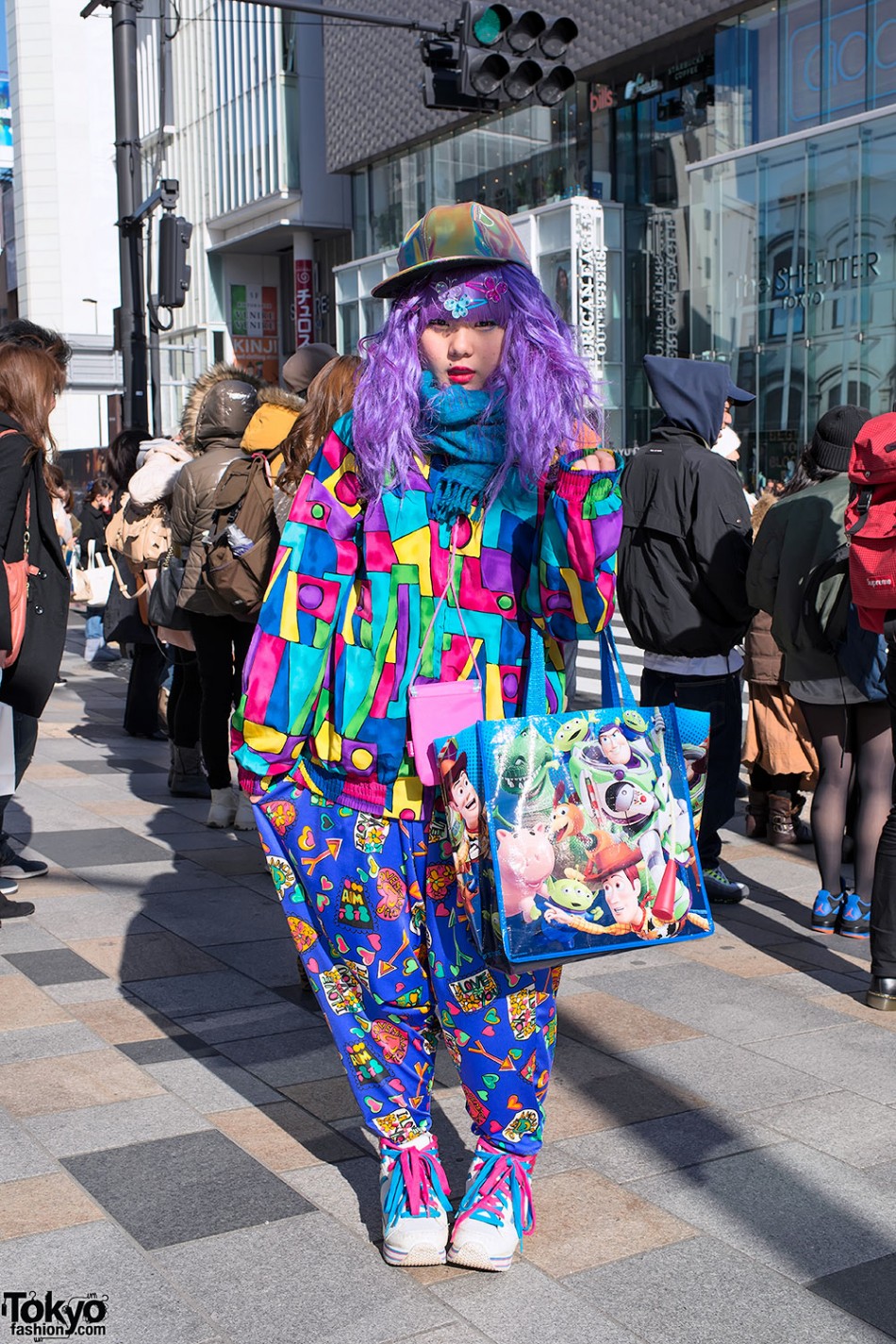 Harajuku Decora w/ Purple Hair, Colorful Fashion & SpongeBob SquarePants – Tokyo Fashion
