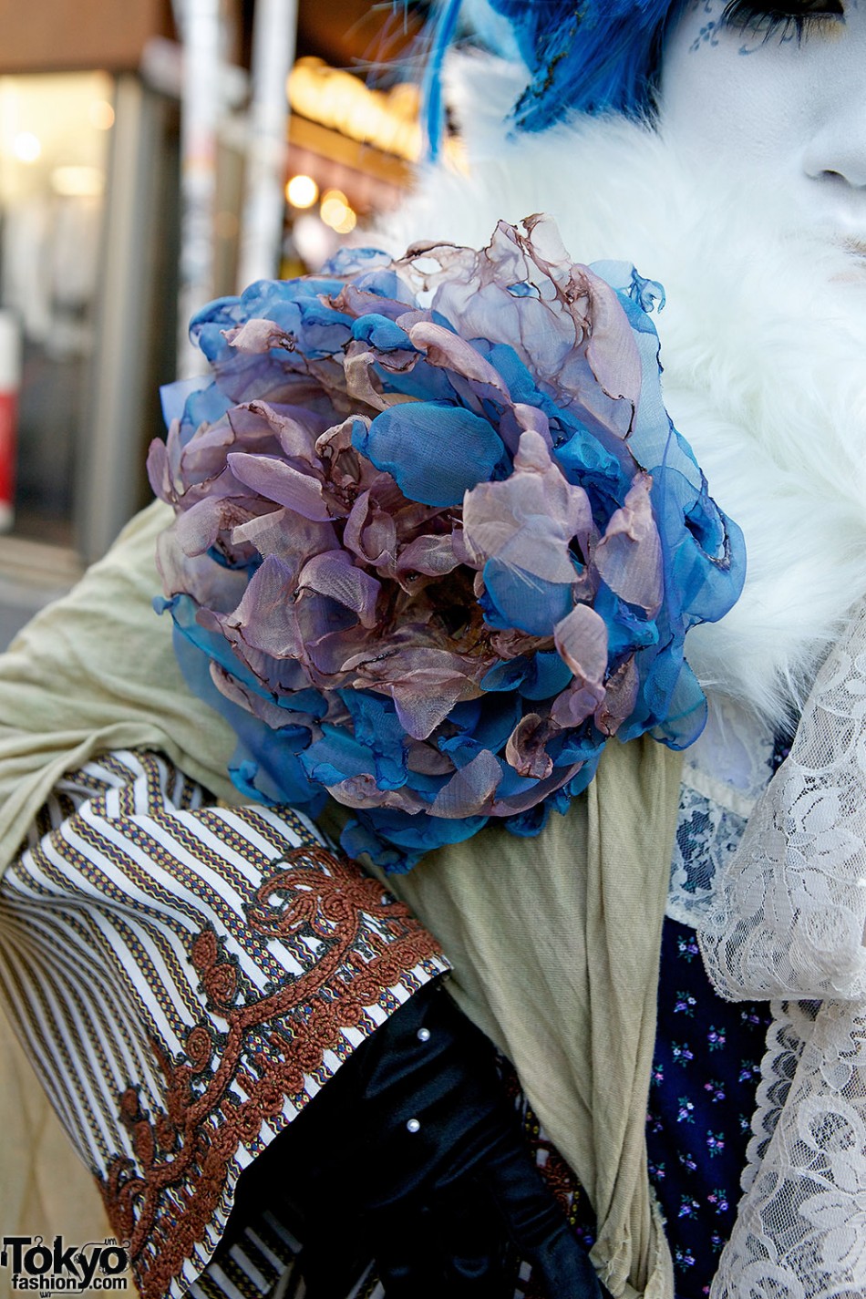 Shironuri Minori w/ Blue Hair, Lace, Stripes, & Oversized Tassel in ...