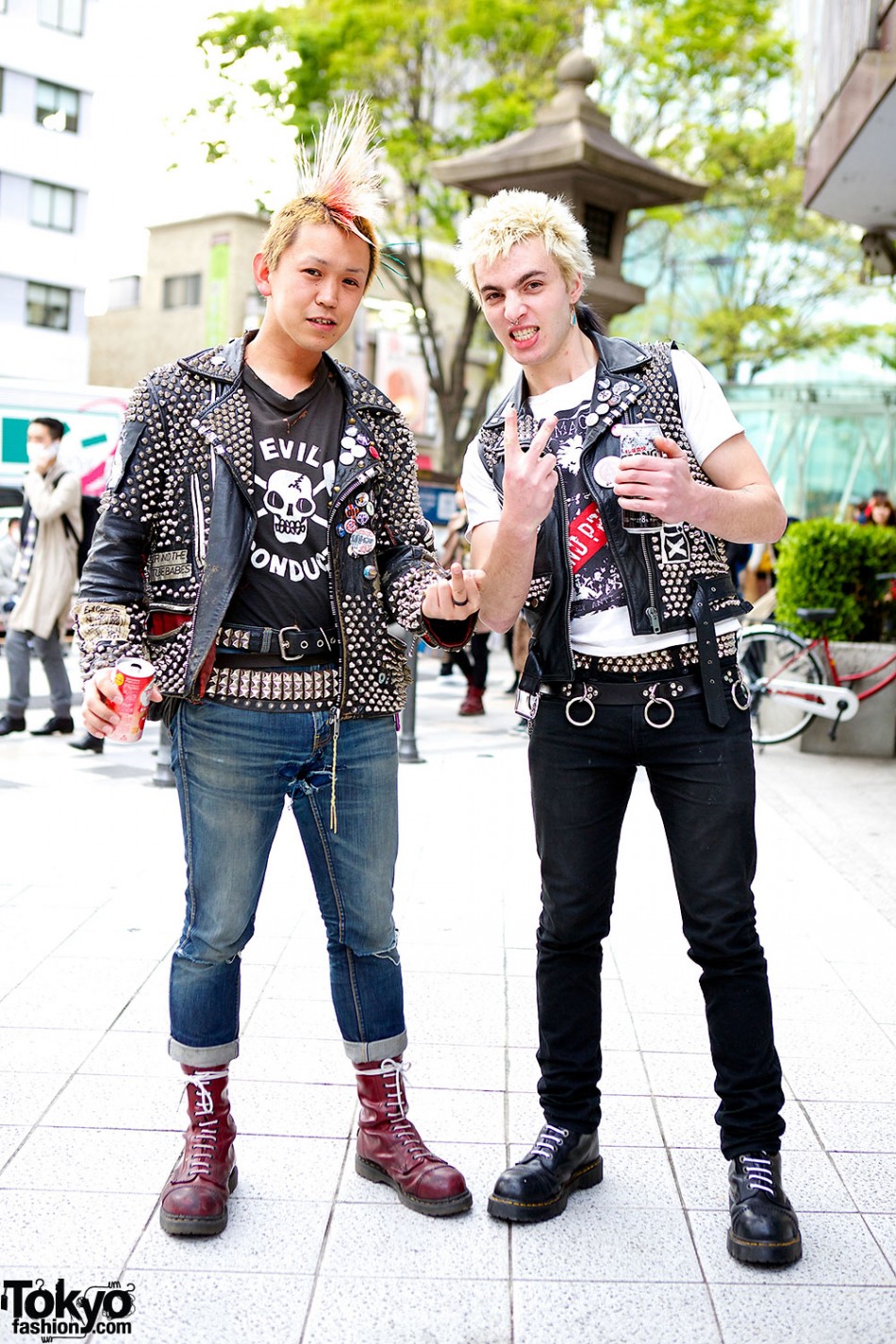 Harajuku Punks w/ Colorful Mohawk, Studded Leather & Boots – Tokyo Fashion