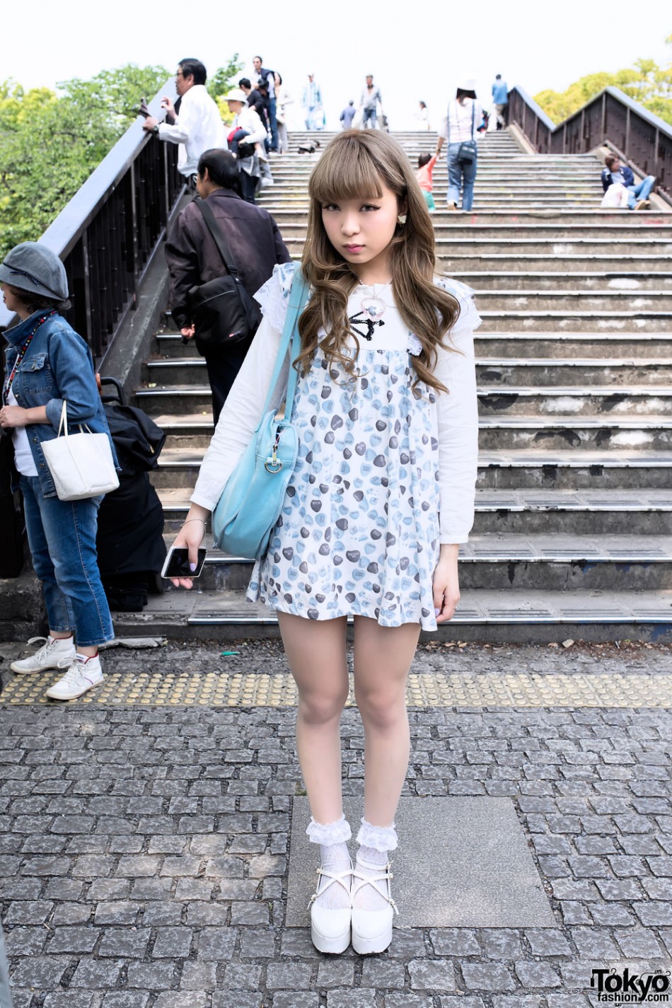 Candy Hearts Dress, Glass Heart Necklace & Ruffle Socks in Harajuku ...