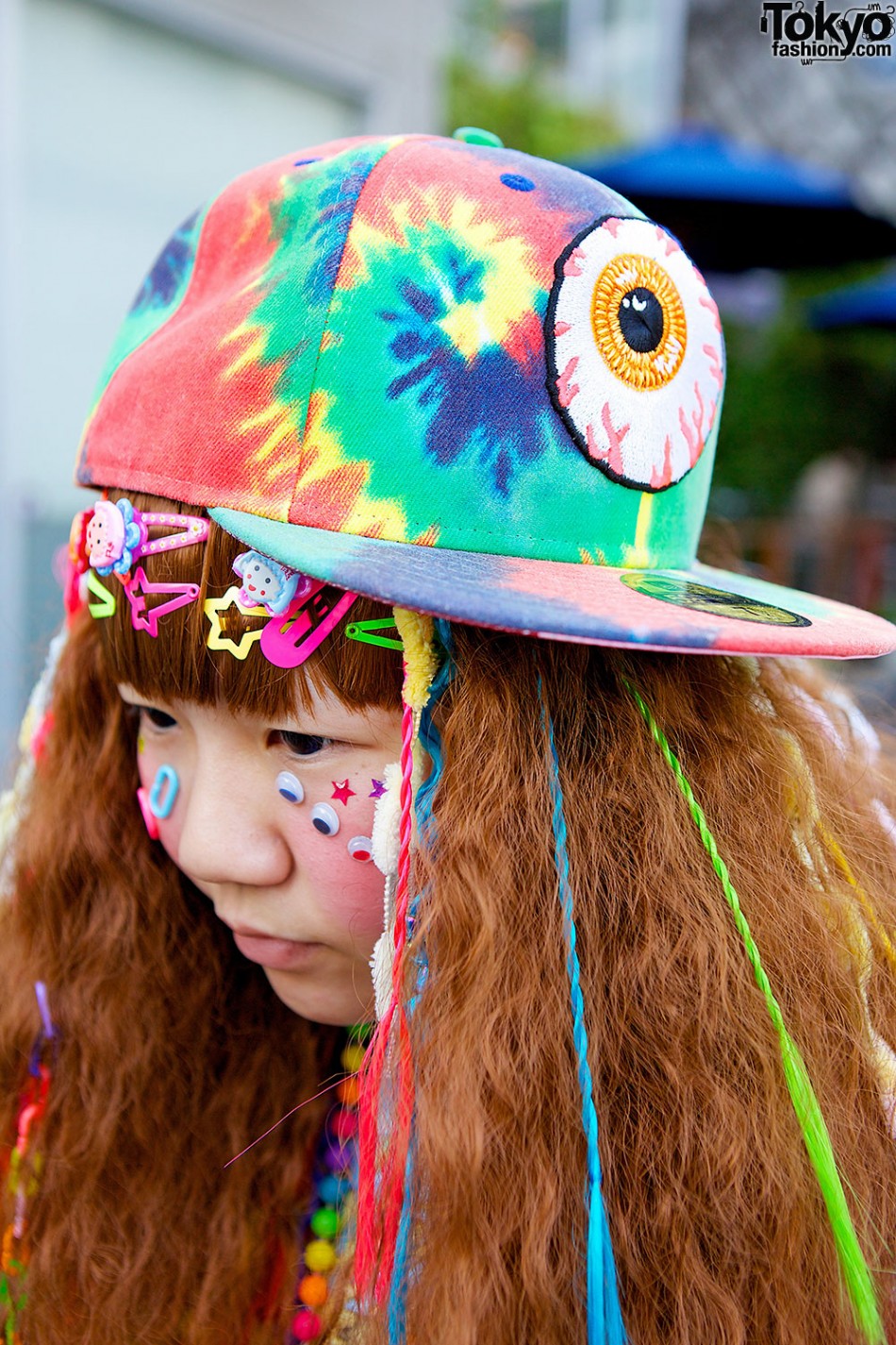 Colorful Hadeko Fashion w/ Tie-Dye & Decora Hair Clips in Harajuku ...