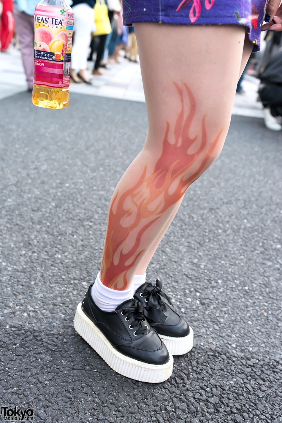 Flame Tights & Platform Sneakers – Tokyo Fashion