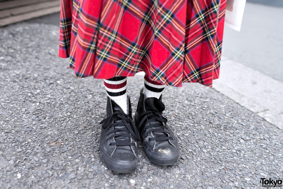 Spiked Face Mask Mohawk Tartan And Sex Pistols Bag In Harajuku Tokyo Fashion