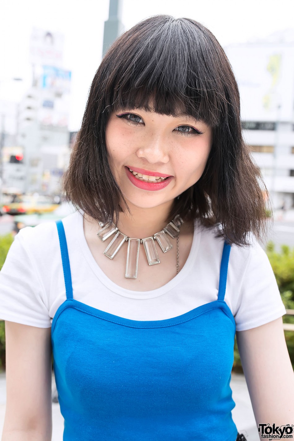 Layered Crop Top, High Waist Shorts & Clear Clutch in Harajuku – Tokyo ...