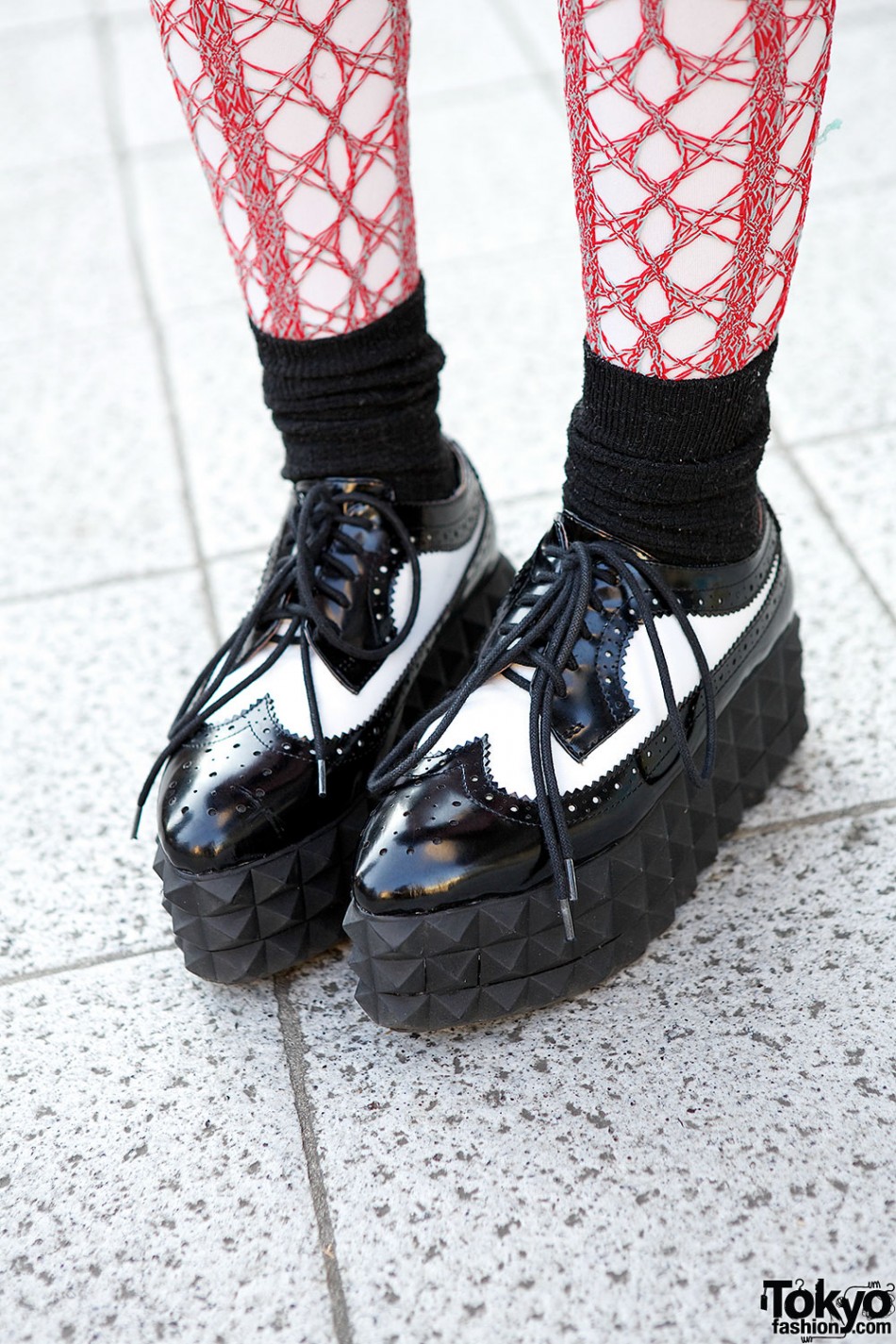 Rolick Harajuku Staffer in Jeffrey Campbell Studded Platforms, Striped ...
