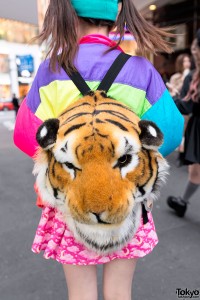 Twintails w/ Headbands, Tiger Backpacks & Colorful Fashion in Harajuku ...