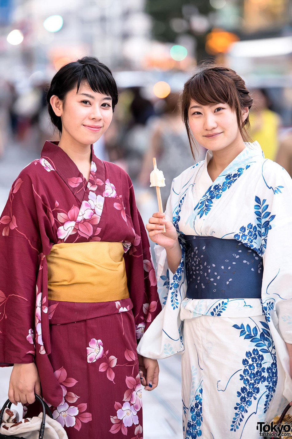 Japanese Yukata Pictures in Harajuku at Jingu Gaien Fireworks Festival – Tokyo Fashion
