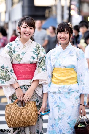 Japanese Yukata Pictures in Harajuku at Jingu Gaien Fireworks Festival – Tokyo Fashion