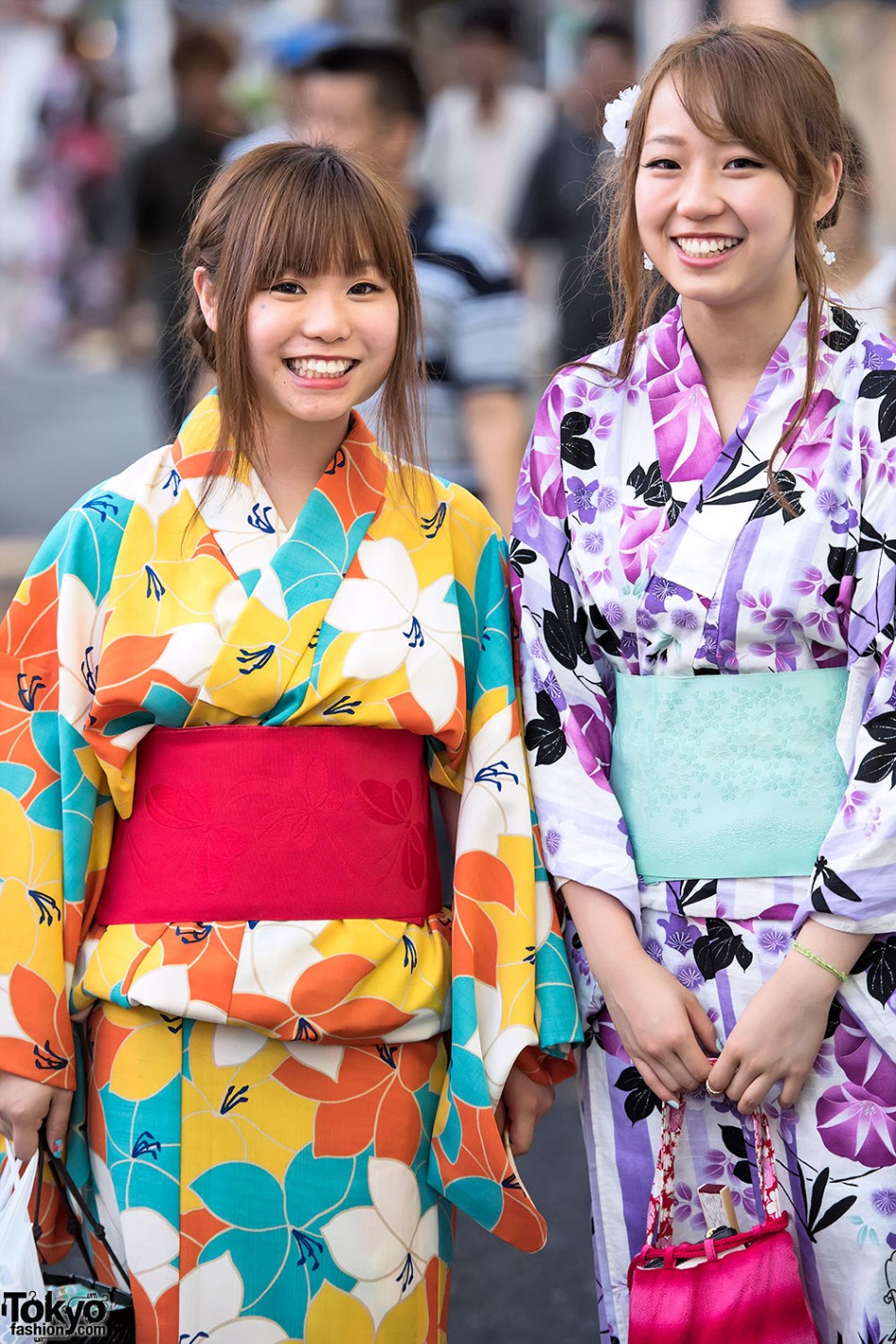 Japanese Yukata Pictures in Harajuku at Jingu Gaien Fireworks Festival – Tokyo Fashion