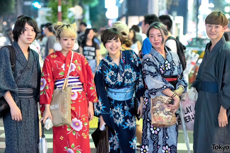Japanese Yukata Pictures in Harajuku at Jingu Gaien Fireworks Festival – Tokyo Fashion