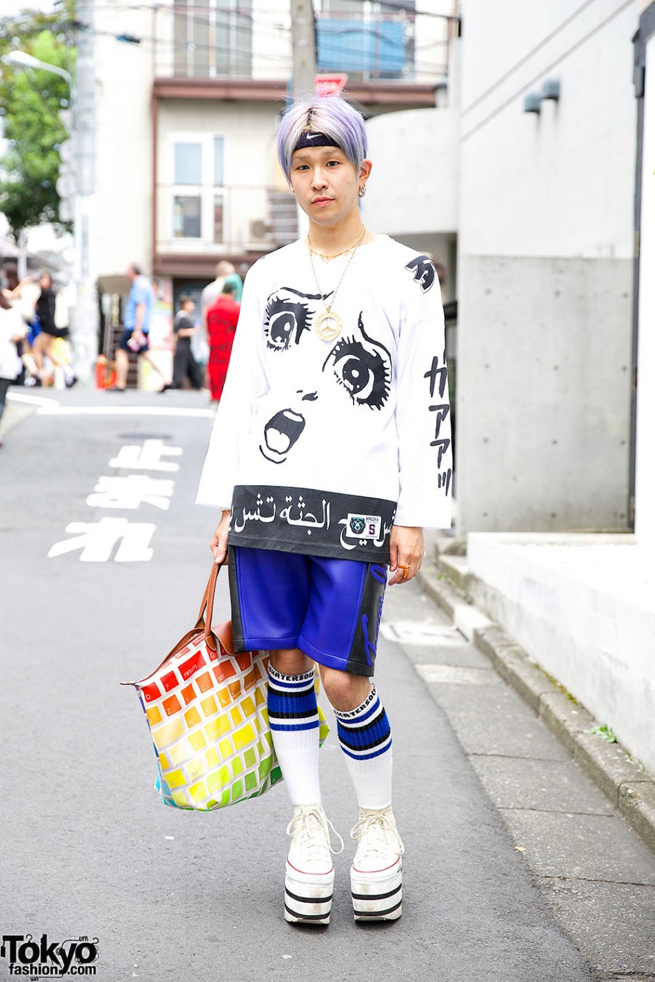 Purple Haired Harajuku Guy w/ Mishka, Joyrich, Jeremy Scott & Pin Nap ...