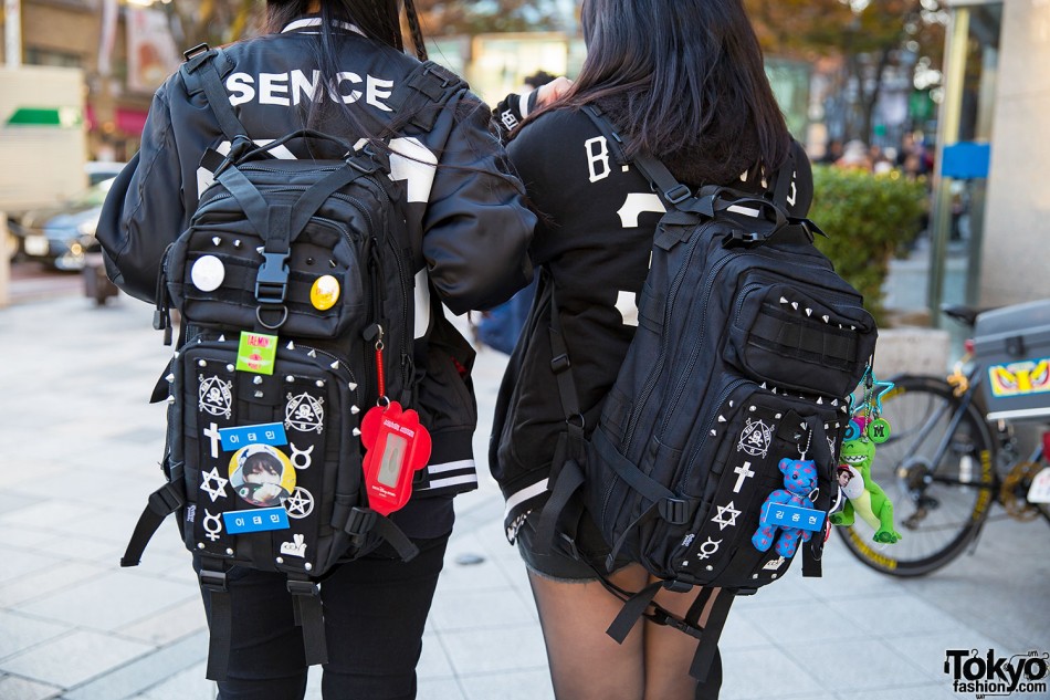 Harajuku Girls in Matching Hellcatpunks Backpacks & YRU Platforms ...