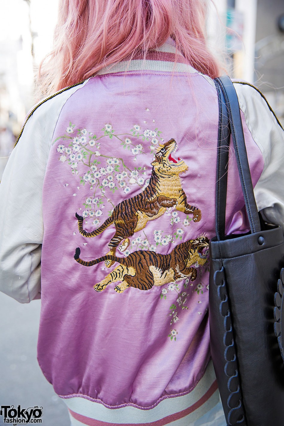 Pink Hair, Japanese Souvenir Jacket, Pajama Pants & Tokyo Bopper Bag in ...