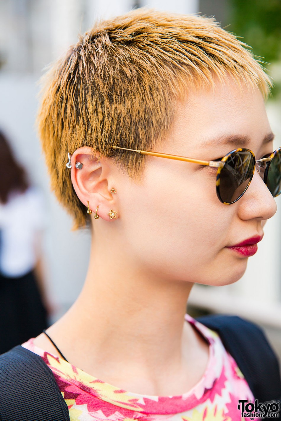 Pixie Cut Harajuku Girl in Zucca Floral Print Dress and Nike Athletic ...