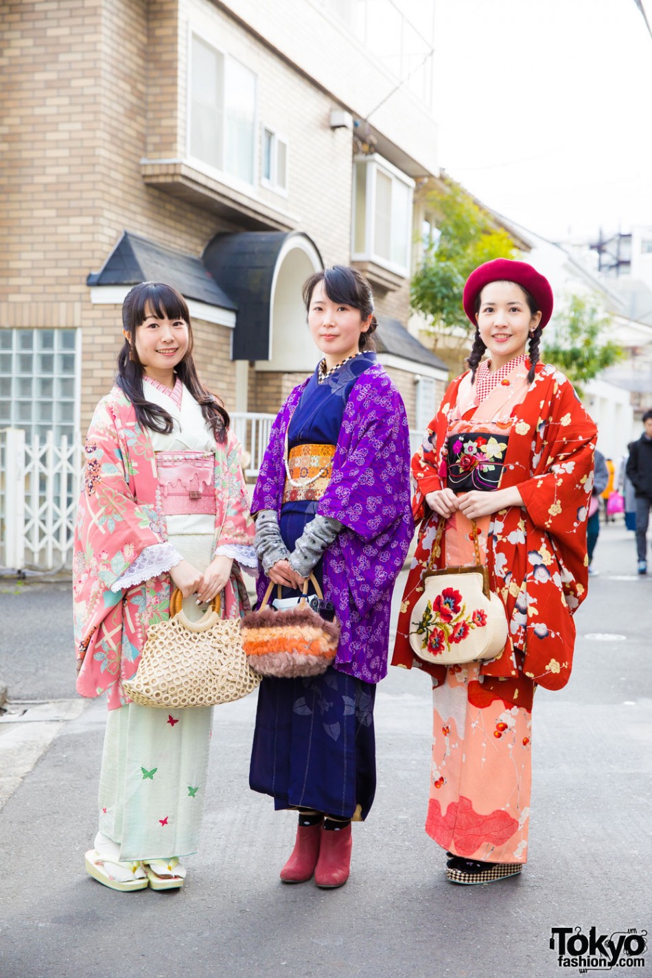 Chic Vintage Kimono Street Fashion in Harajuku – Tokyo Fashion