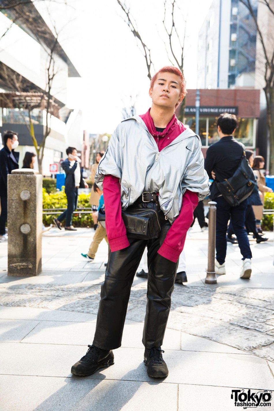 Pink-Haired Harajuku Guy in Silver Jacket w/ Jean Paul Gaultier, Marc ...