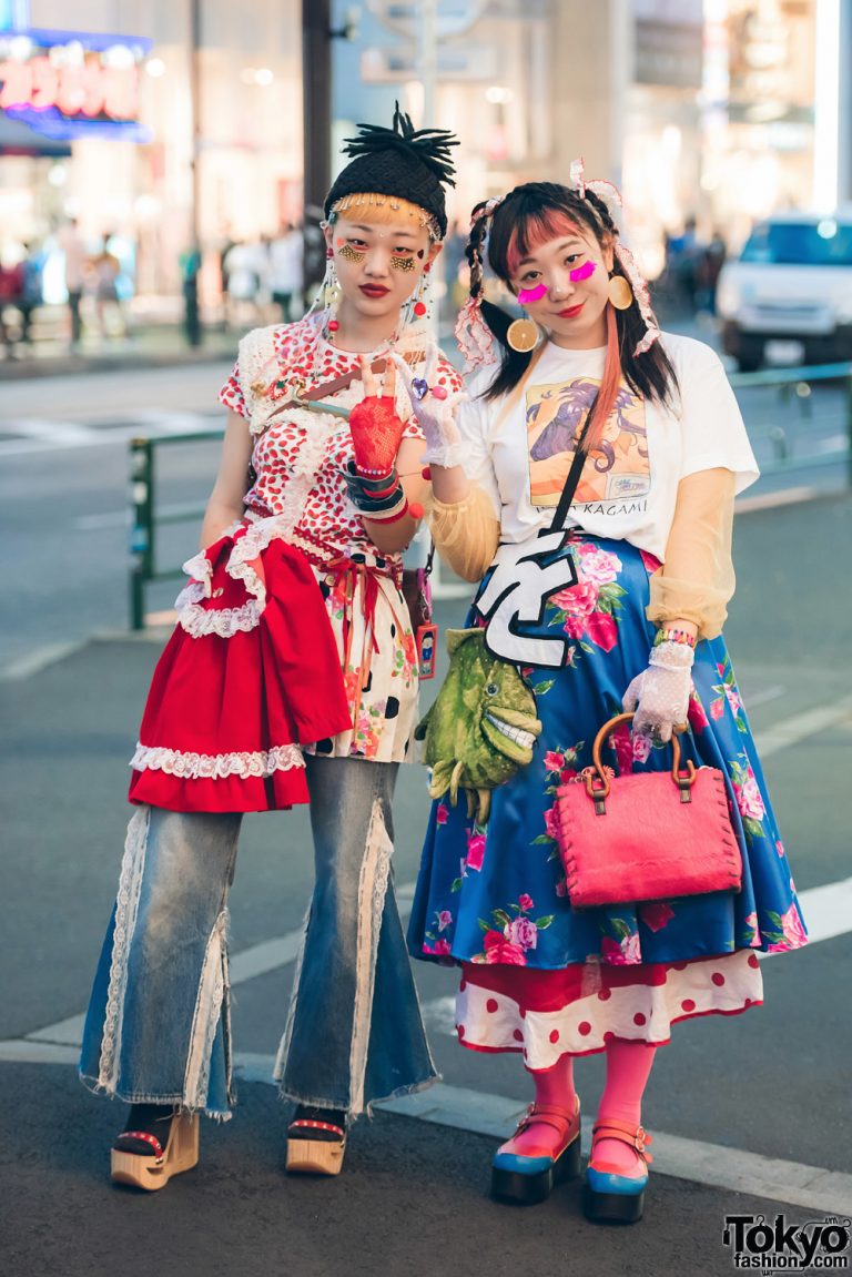 Harajuku Girls in Mixed Prints & Layered Fashion w/ Kinji, Angel Blue ...