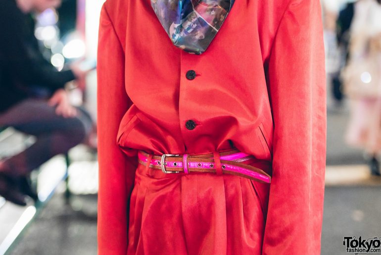 Harajuku Guy in All-Red Hooded Japanese Streetwear from Tokyo Vintage ...