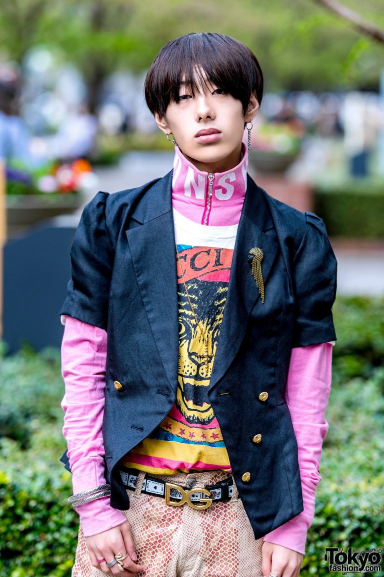 Japanese Male Model in Print Streetwear w/ The Four-Eyed, Gucci ...