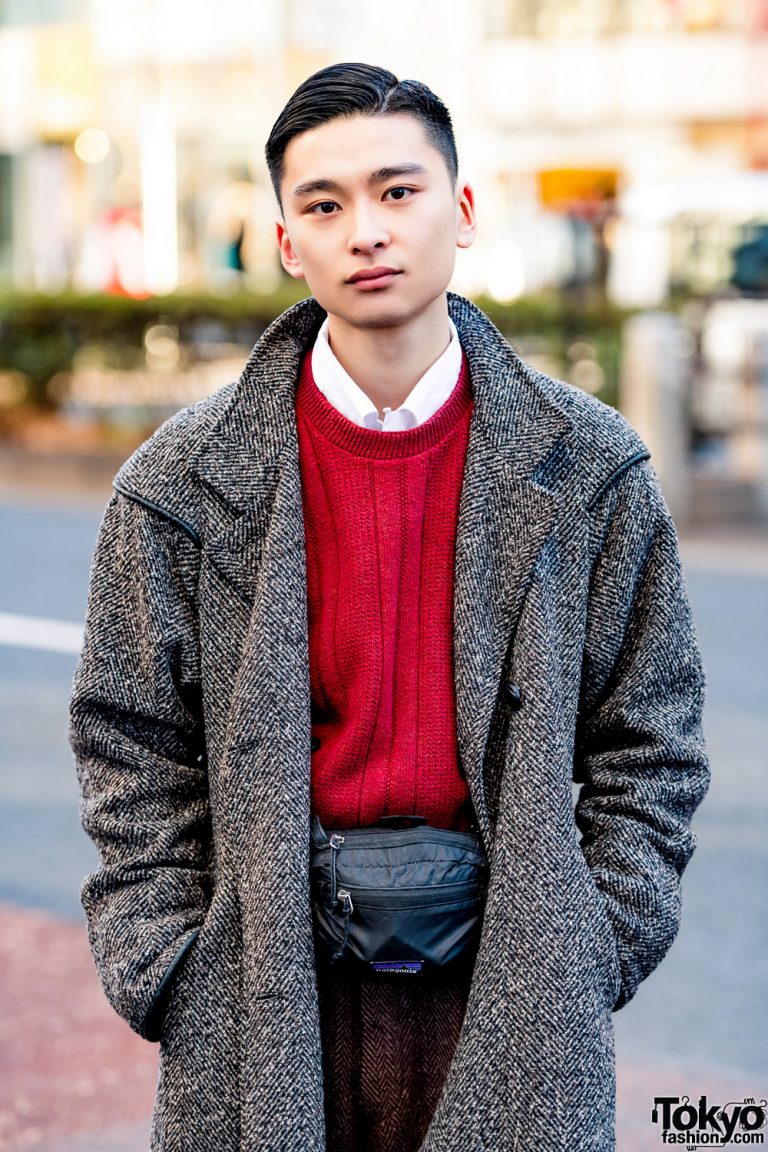 Retro Japanese Menswear Street Style in Harajuku w Wool Coat – Tokyo ...
