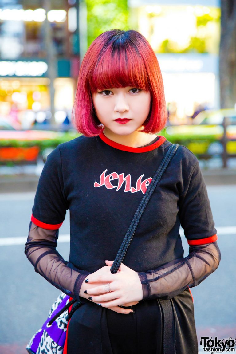 Red & Black Japanese Street Style w/ Ringer Tee, More Than Dope ...
