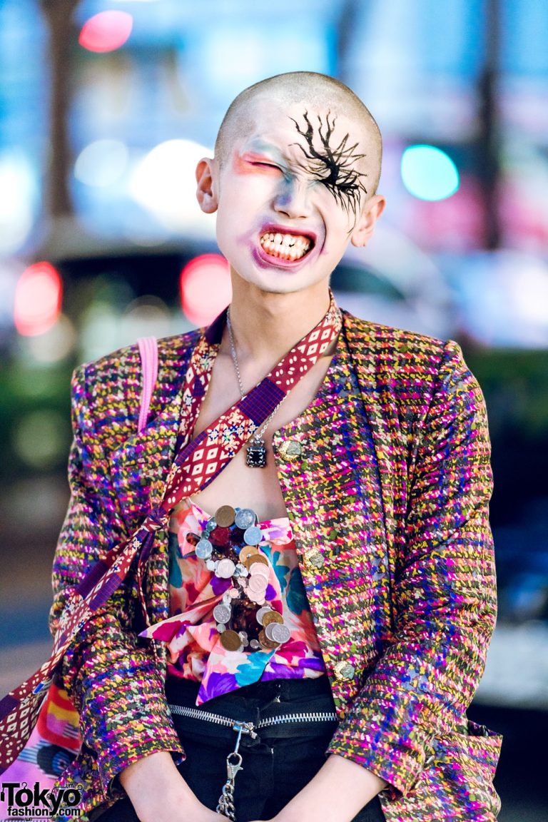 Japanese Fashion Designer in Avant-Garde Street Style w/ Necktie, Comme ...