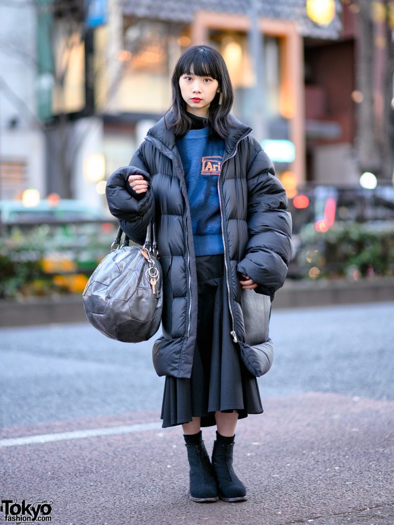 Japanese Model in Oversized Rick Owens Puffer Coat, Dirk Bikkembergs ...