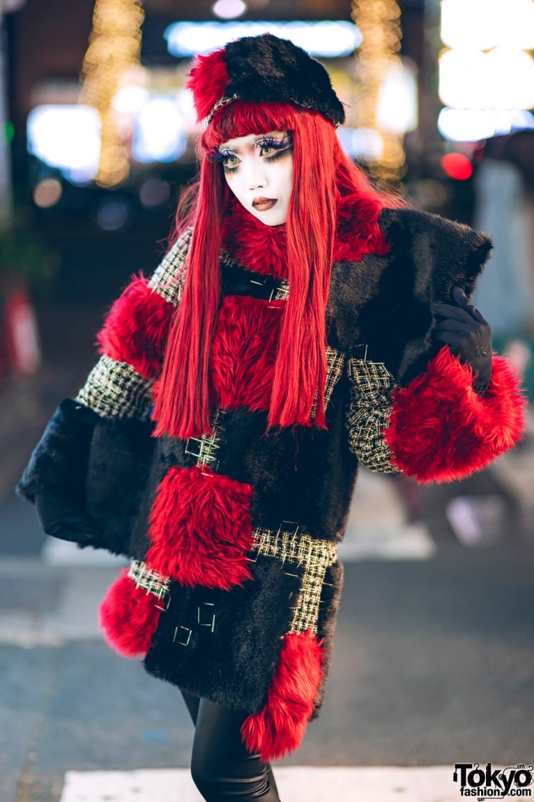 Japanese Shironuri Artist Minori in Red & Black Vintage, Handmade ...