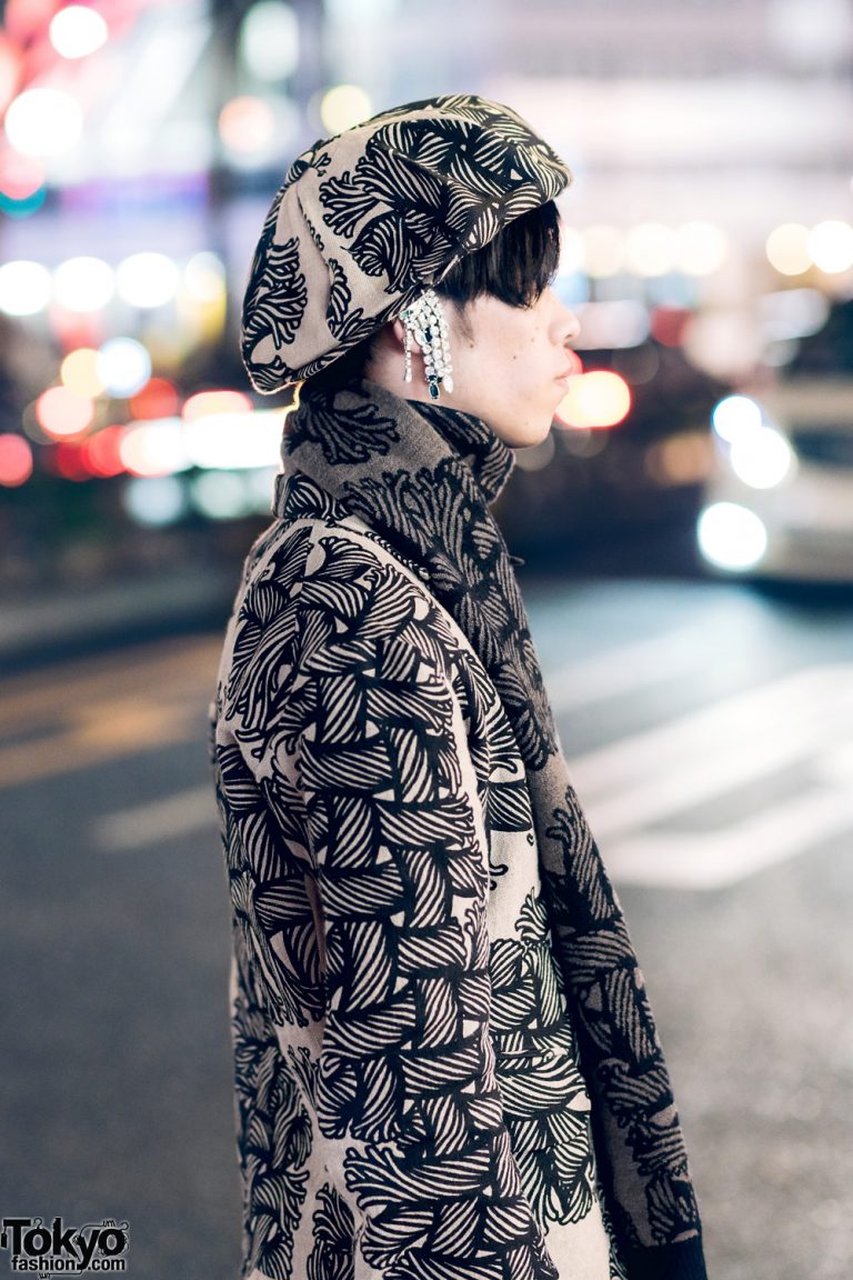 Christopher Nemeth Rope Print Fashion in Harajuku w/ Beret, Layered ...
