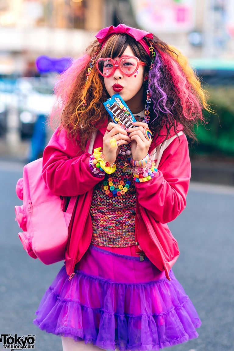 Kawaii Harajuku Hadeko Street Styles w/ Fuzzy Monster Hat, Heart ...