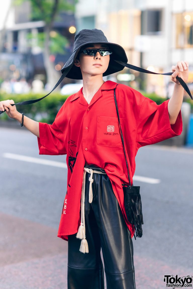 Japanese Fashion Designer & Rapper in Harajuku w/ Bucket Hat, Geometric ...