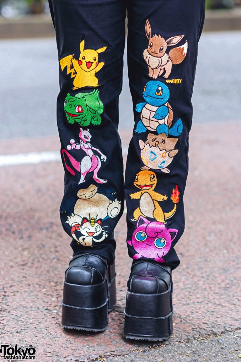 Rainbow Top & Embroidered Pokemon Pants in Harajuku w/ UNIF, O-Mighty ...