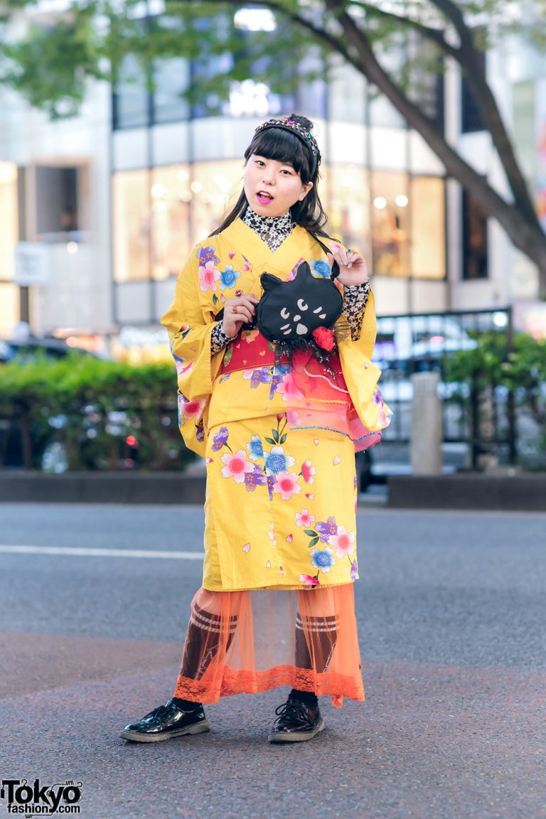 Harajuku Kimono Style w/ Beaded Headband, lilLilly Floral Lace Top ...