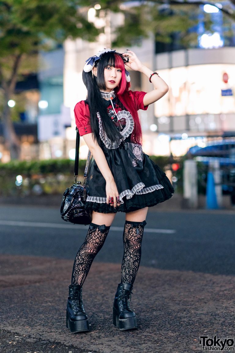 Japanese Goth Style vs Gothic Lolita w/ Two Tone Twin Tails, Kuuai ...