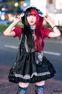 Japanese Goth Style vs Gothic Lolita w/ Two Tone Twin Tails, Kuuai ...