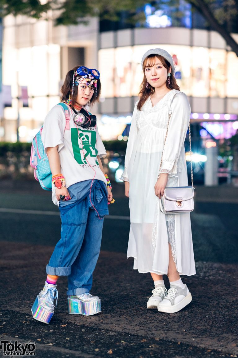 Japanese All White & Decora Streetwear Styles w/ Goggles, Decora Hair ...