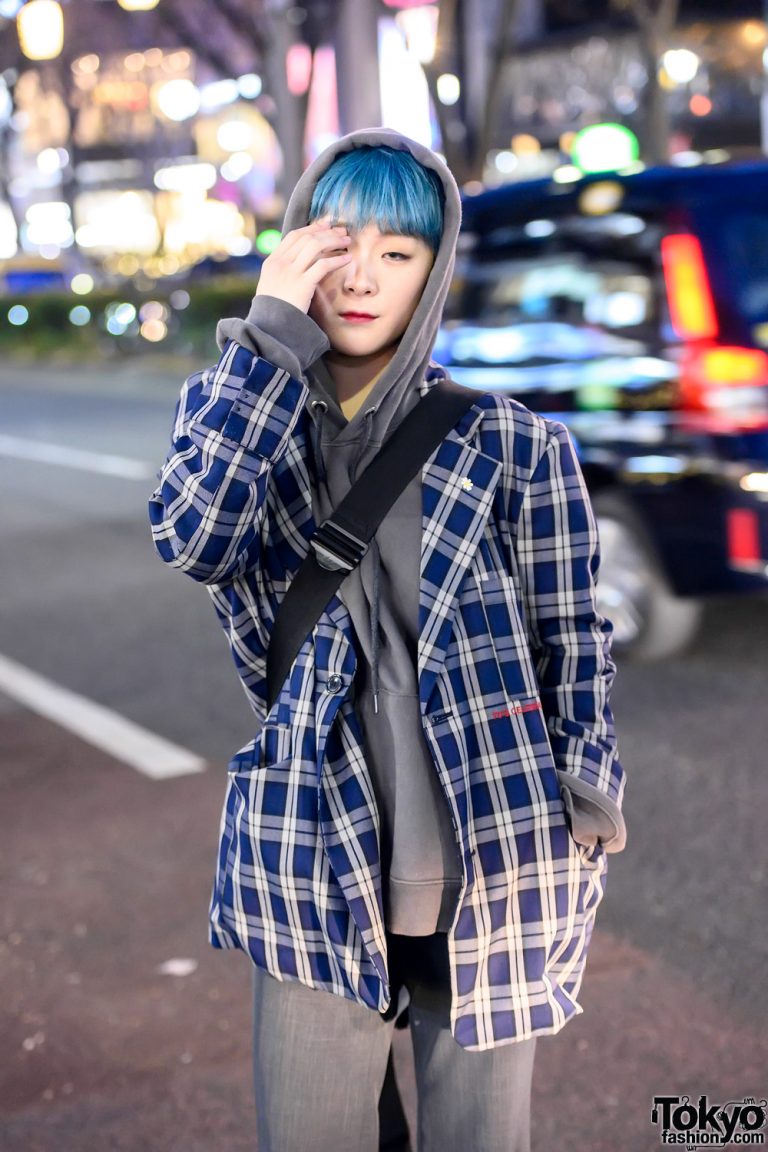 Japanese Hair Stylist in Harajuku w/ ESC Studio Plaid Jacket, Chance ...