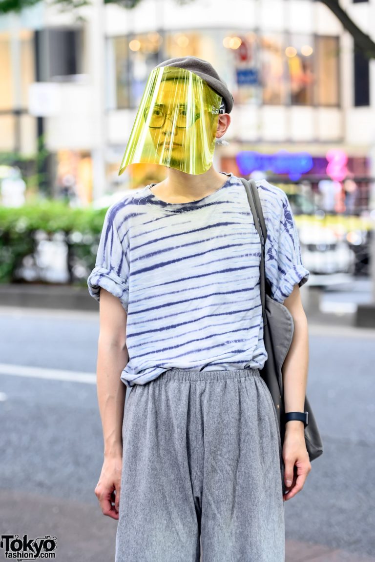 Japanese Hairstylist in Harajuku w/ Face Shield & Minimalist Vintage ...