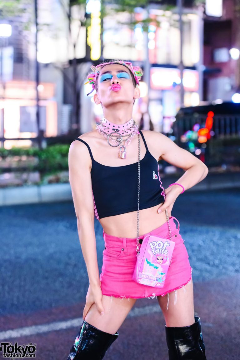 Japanese Model & Drag Queen in Harajuku w/ Rainbow Hair, FR2UME Top ...
