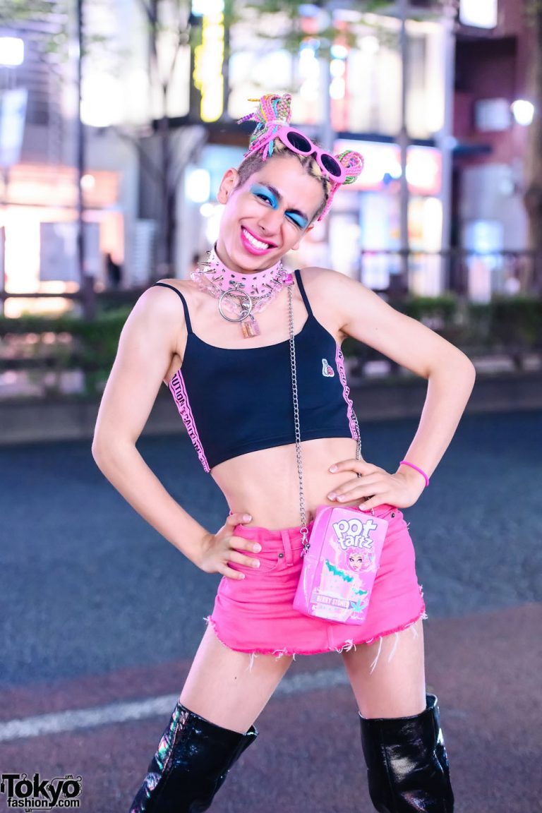 Japanese Model & Drag Queen in Harajuku w/ Rainbow Hair, FR2UME Top ...