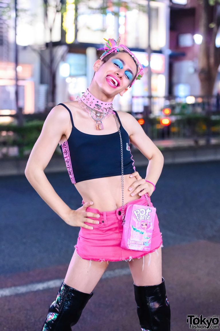 Japanese Model & Drag Queen in Harajuku w/ Rainbow Hair, FR2UME Top ...