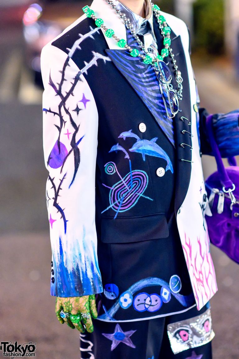 Harajuku Girl in Colorful Hand-Painted Coming of Age Day Japanese ...