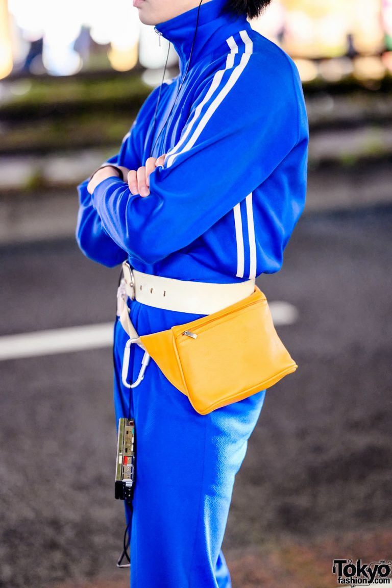 Japanese College Student in Vintage Track Suit w/ 1984 Cassette Player ...