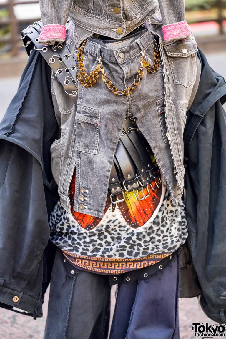 Japanese “Denim Man” Street Style w/ Handmade Jeans Outfit & Denim Mask ...